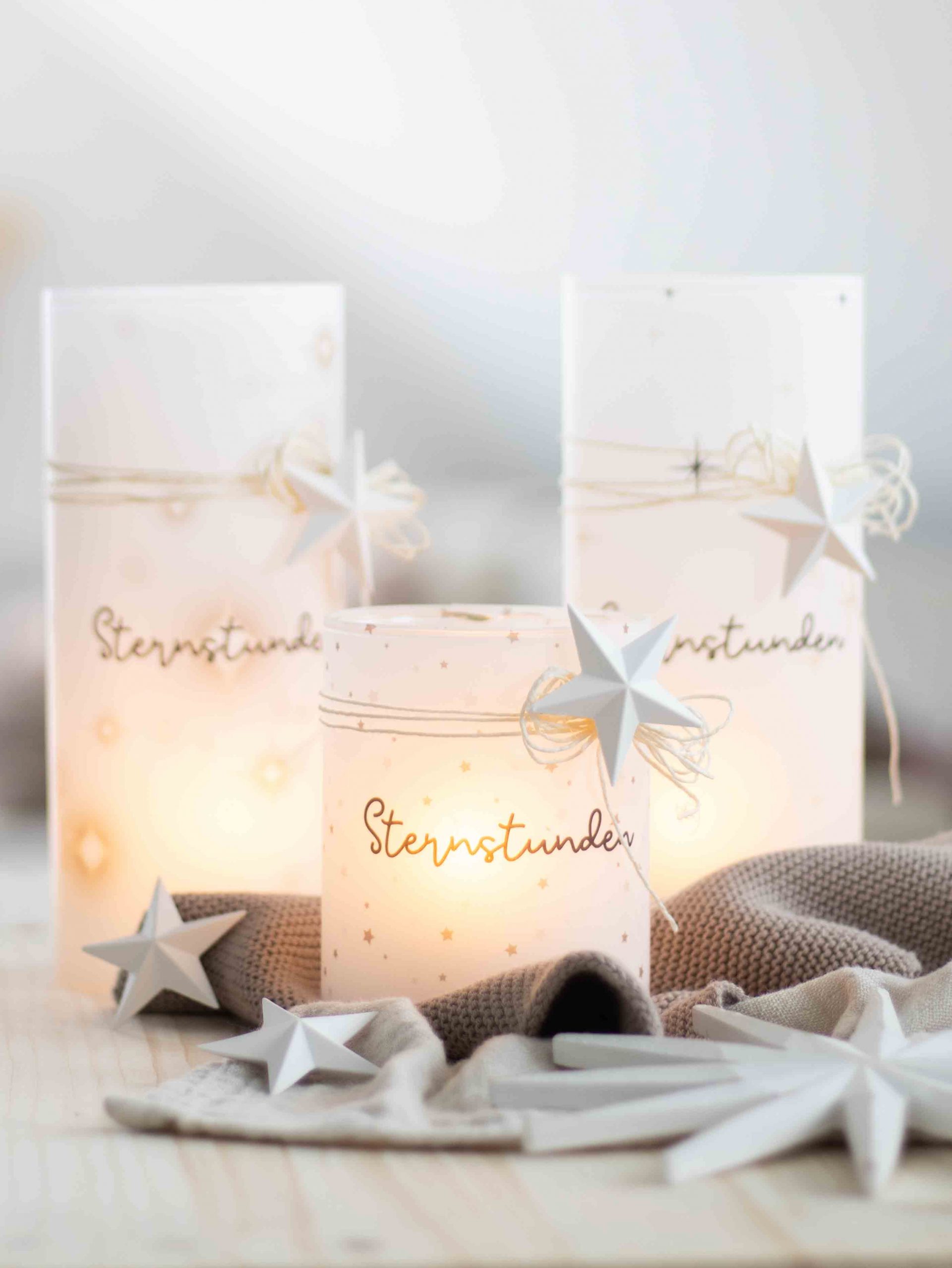 DIY: Winterliches Windlicht basteln