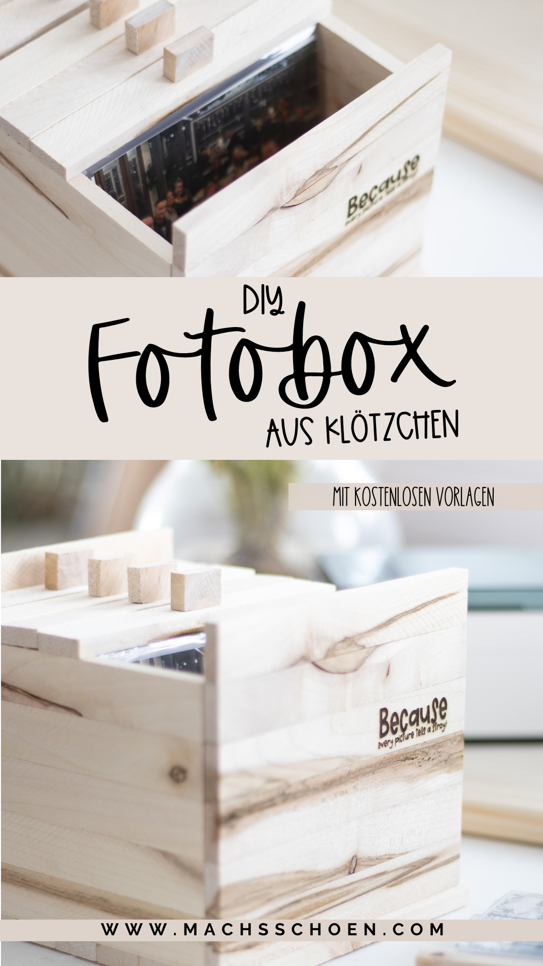 Klötzchen DIY: Fotobox basteln